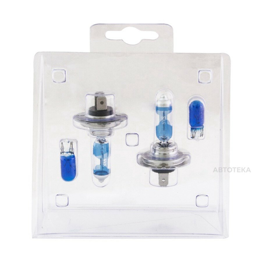 Лампа галогеновая H7 PX26d 12V 55W 3400-3800K Intensive +130% Ver.2.0 + W5W White 2+2шт SVS 0200120000