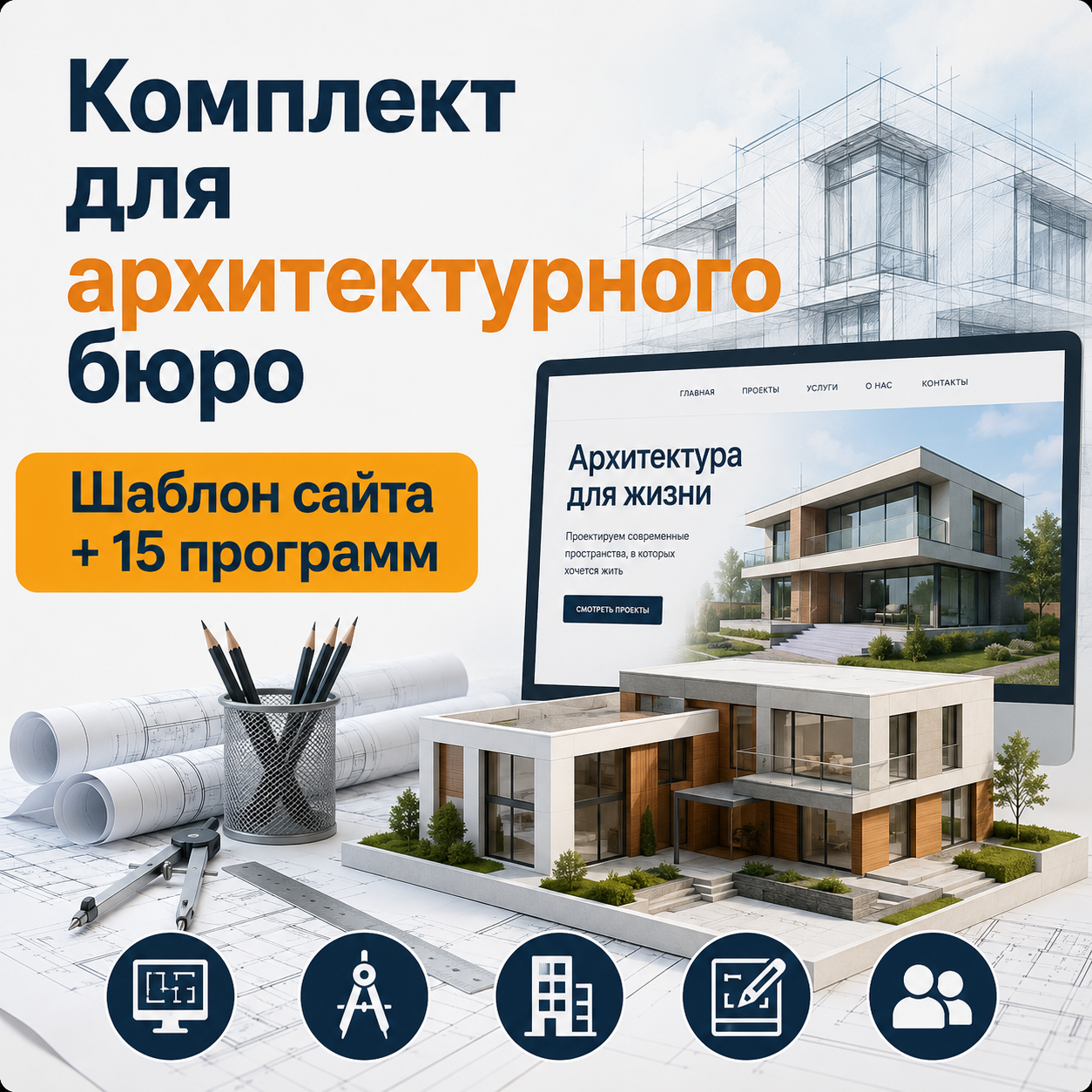 Комплект: шаблон сайта для автосервиса + 15 программ и плагинов — для SEO-продвижения