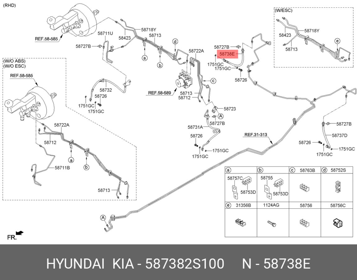 Шланг тормозной системы org (Hyundai/Kia 587382S100)