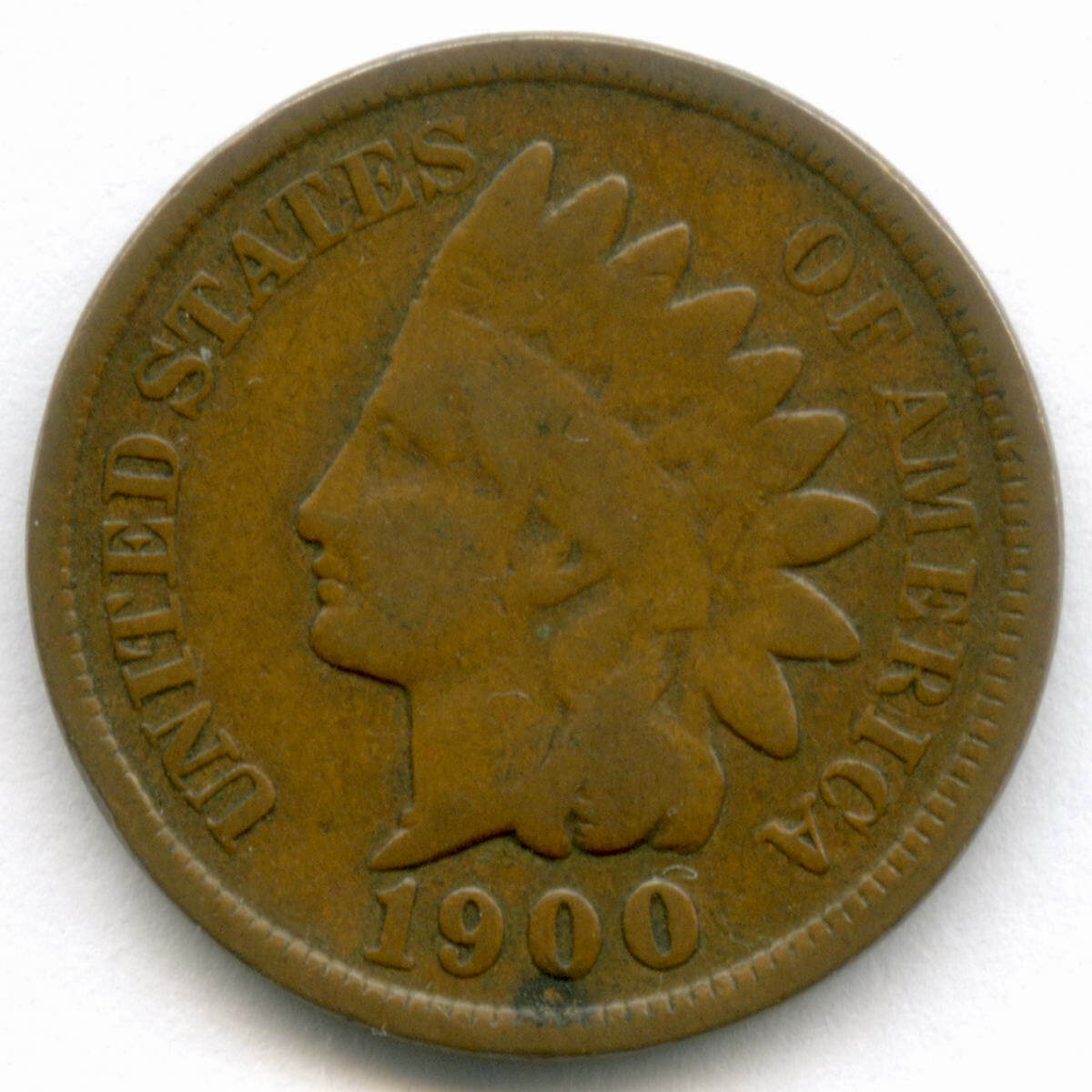 1 цент 1900 год. США. Голова индейца. Бронза F-VF