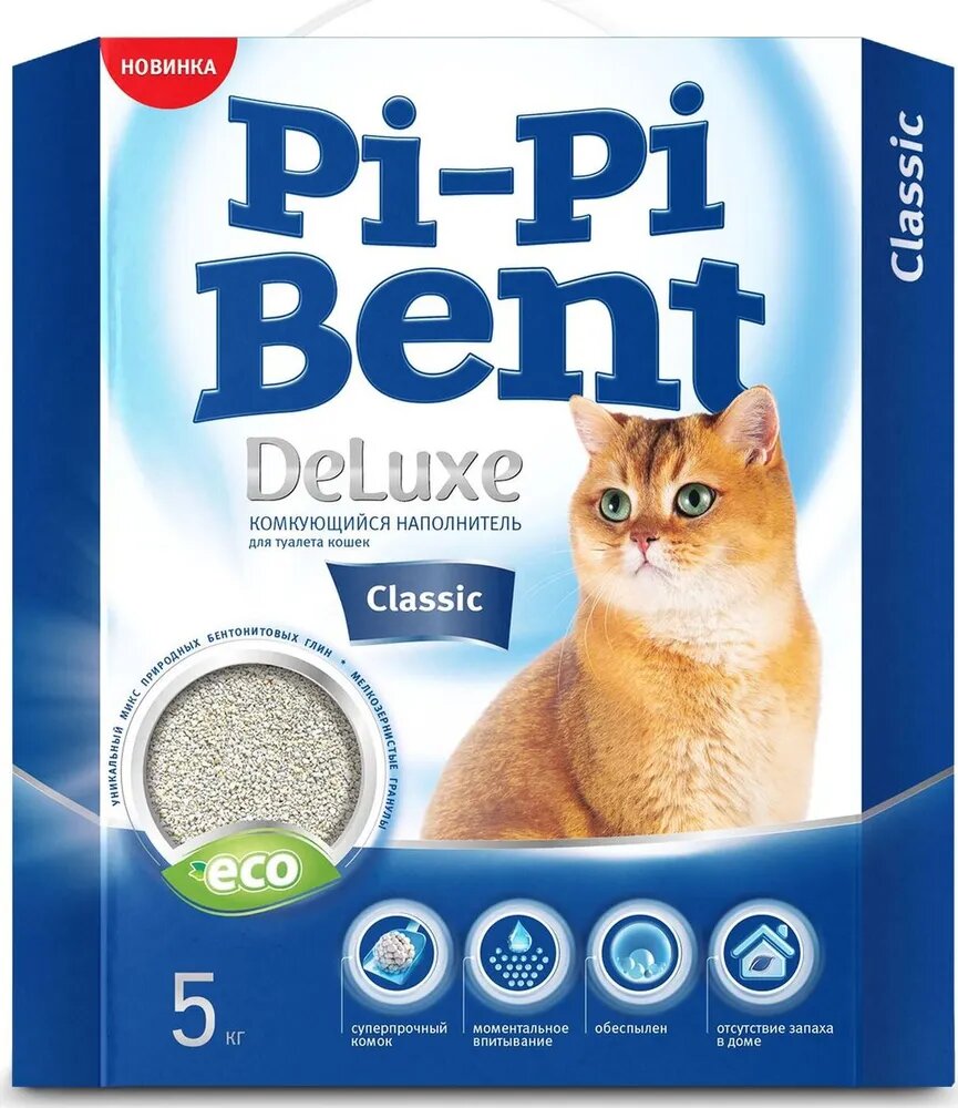 Наполнитель Pi-Pi Bent DeLuxe Classic комкующийся 5кг