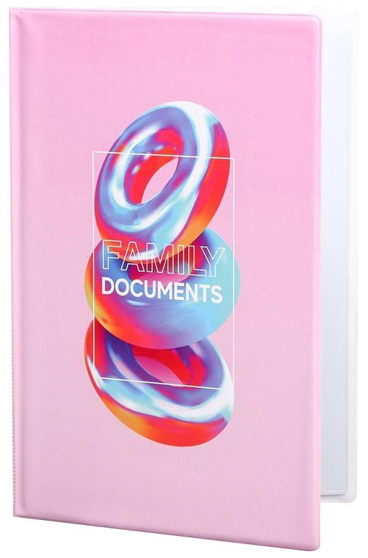 Папка "Docs" для семейных документов, пластиковая папка-органайзер с вкладышами для хранения бумаг формата А4, 8 файлов