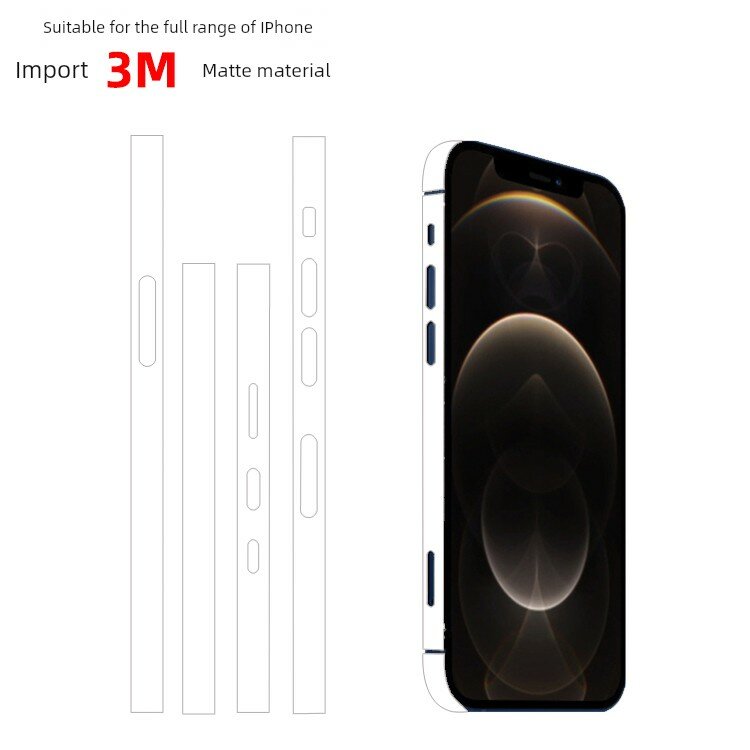 Наклейка на края iPhone 12 — матовая защитная пленка, белый для iPhone 12