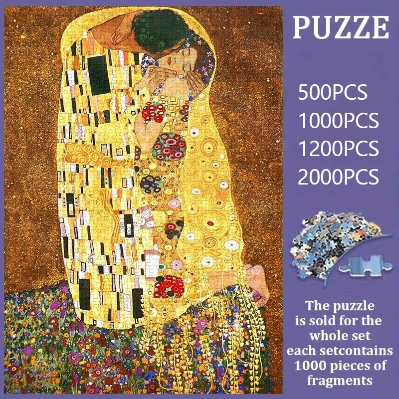 Пазл «Поцелуй» Климта bilibili 500/1000/1200/2000 деталей 2000PCS-70X100CM