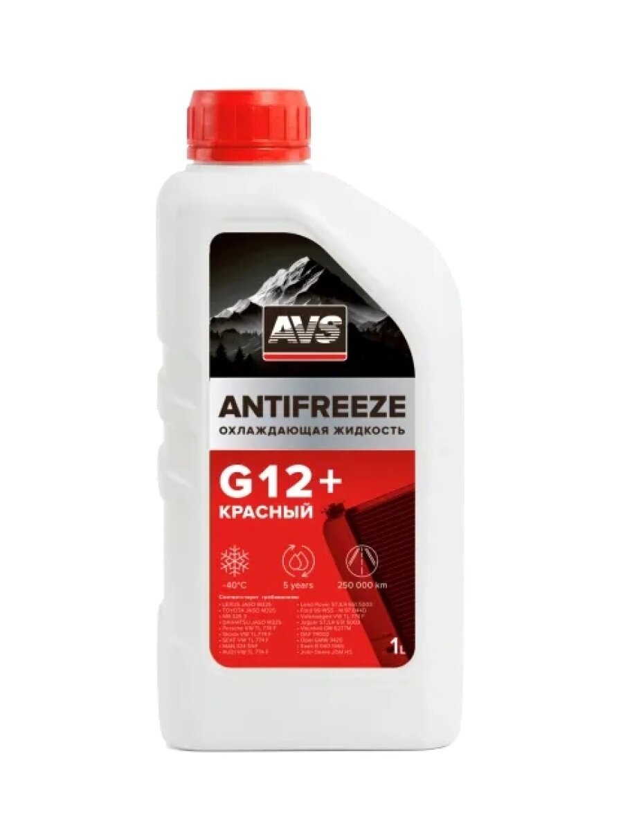 Охлаждающая жидкость AVS Antifreeze G12+ OAT -40С, красный, 1 кг