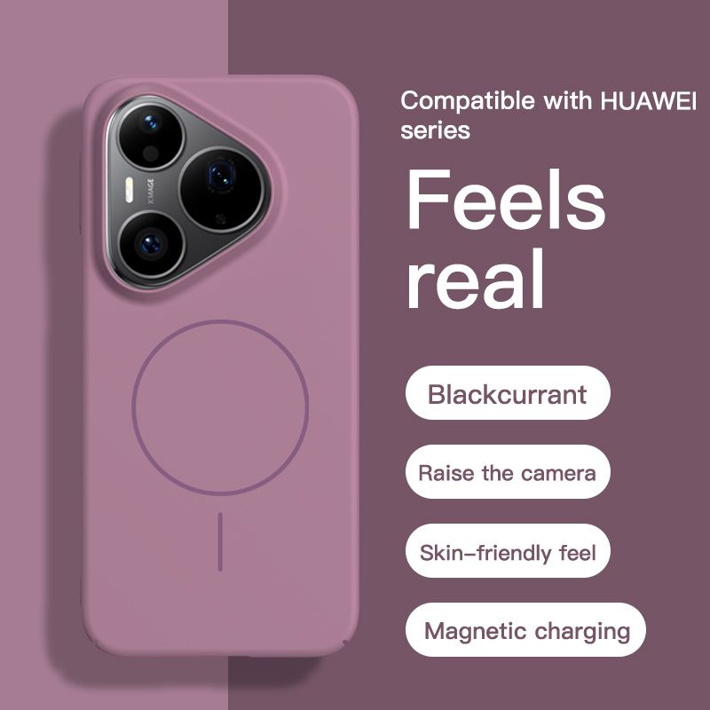 Магнитный Чехол для Huawei Pura 90S Pro Max / Pura 90 Pro Max, эффект натуральной кожи, ПК, противоударный, защита от падений