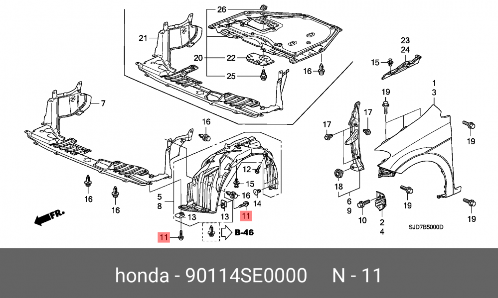 Саморез Honda 90114SE0000