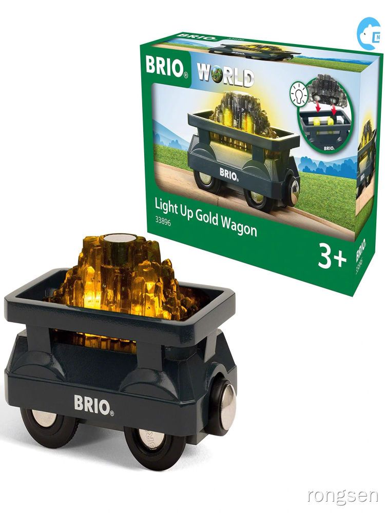 Вагончик игрушечный BRIO 33896 Со светящимся золотым грузом Аксессуар для детской железной дороги