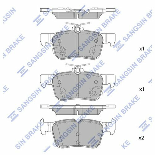 Комплект задних тормозных колодок Hi-Q SP1919A для Ford Galaxy, Mondeo V, S-MAX