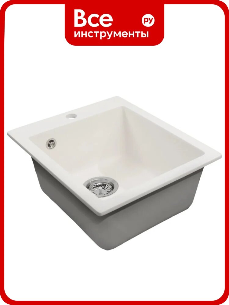Мойка MIXLINE ML-GMS118 стандарт прямоугольная, белый 331, 492_417_190мм 558103
