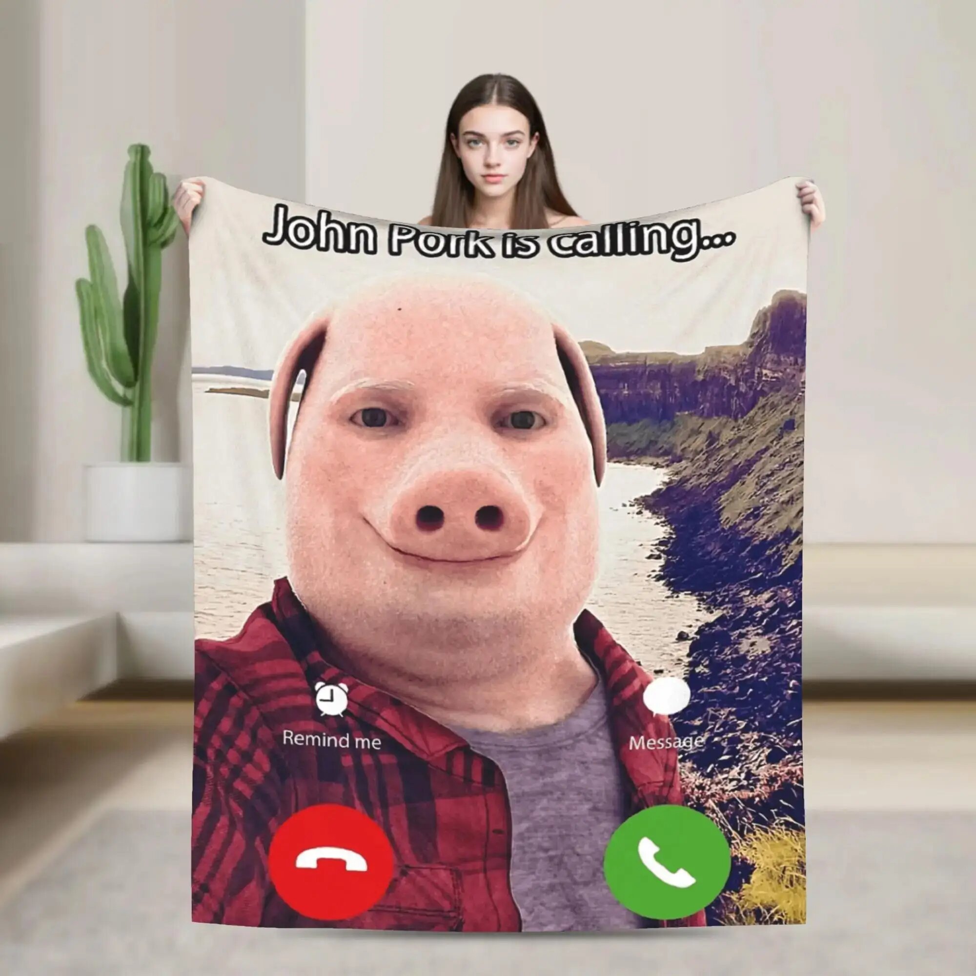 Плед Coral Fleece John Pork Shoutout 50x60inch 125x150cm, P6