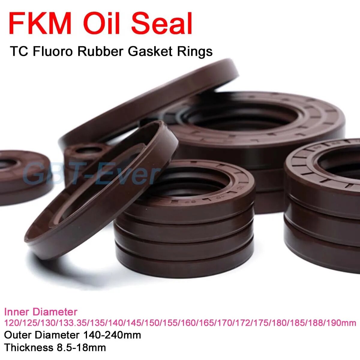 FKM каркасное масляное уплотнение ID 120-190 мм OD 140-240 мм THK 8,5-18 мм 120x145x12mm
