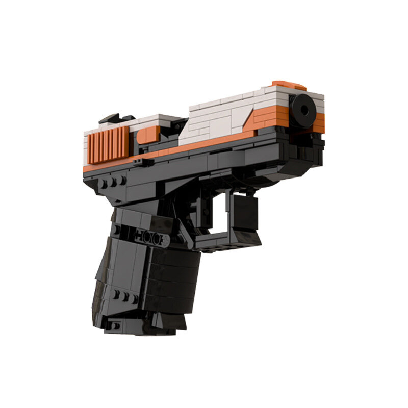 Взрослая высокоуровневая модель пистолета из конструктора стреляющая G26 Glock CSGO Цвет：Оранжево-белый/Электронная