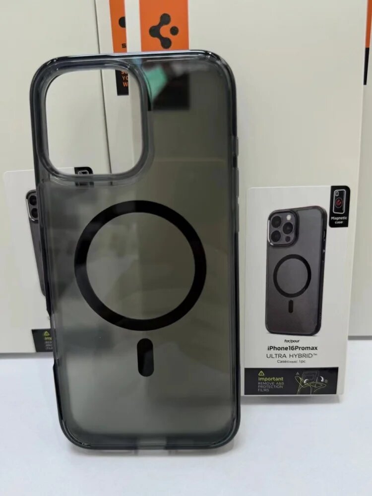 Чехол Spigen For Magsafe Ultra Hybrid Acrylic Magnetic Айфон 13 Про Макс, Черный, Translucent Black