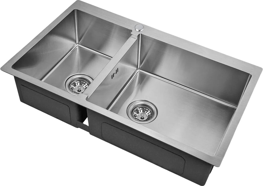 Мойка кухонная Zorg Inox R R 78-2-51-R металлическая, 78x51, прямоугольная, мойка для кухни, врезная, под столешницу