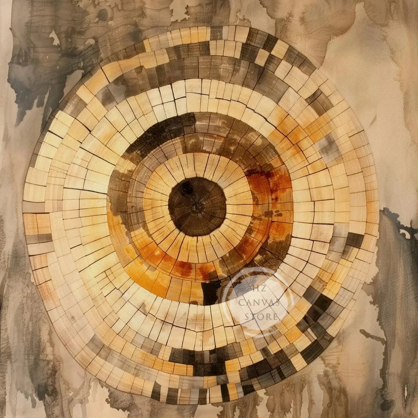 Печать «Кольца деревьев» на холсте, 50x50 см, wg352-4