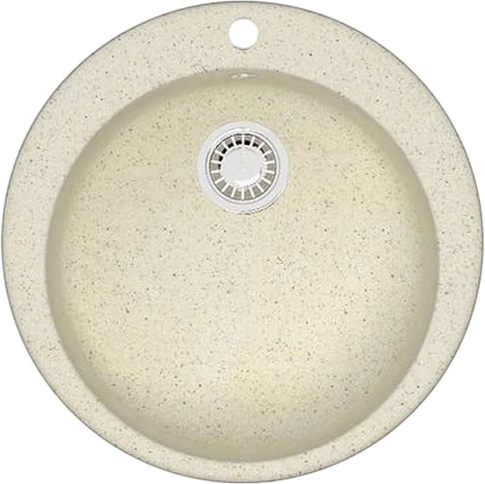 Мойка кухонная AZARIO Vital 00078344 мраморная, 51x51, круглая, мойка для кухни, бежевая, матовая