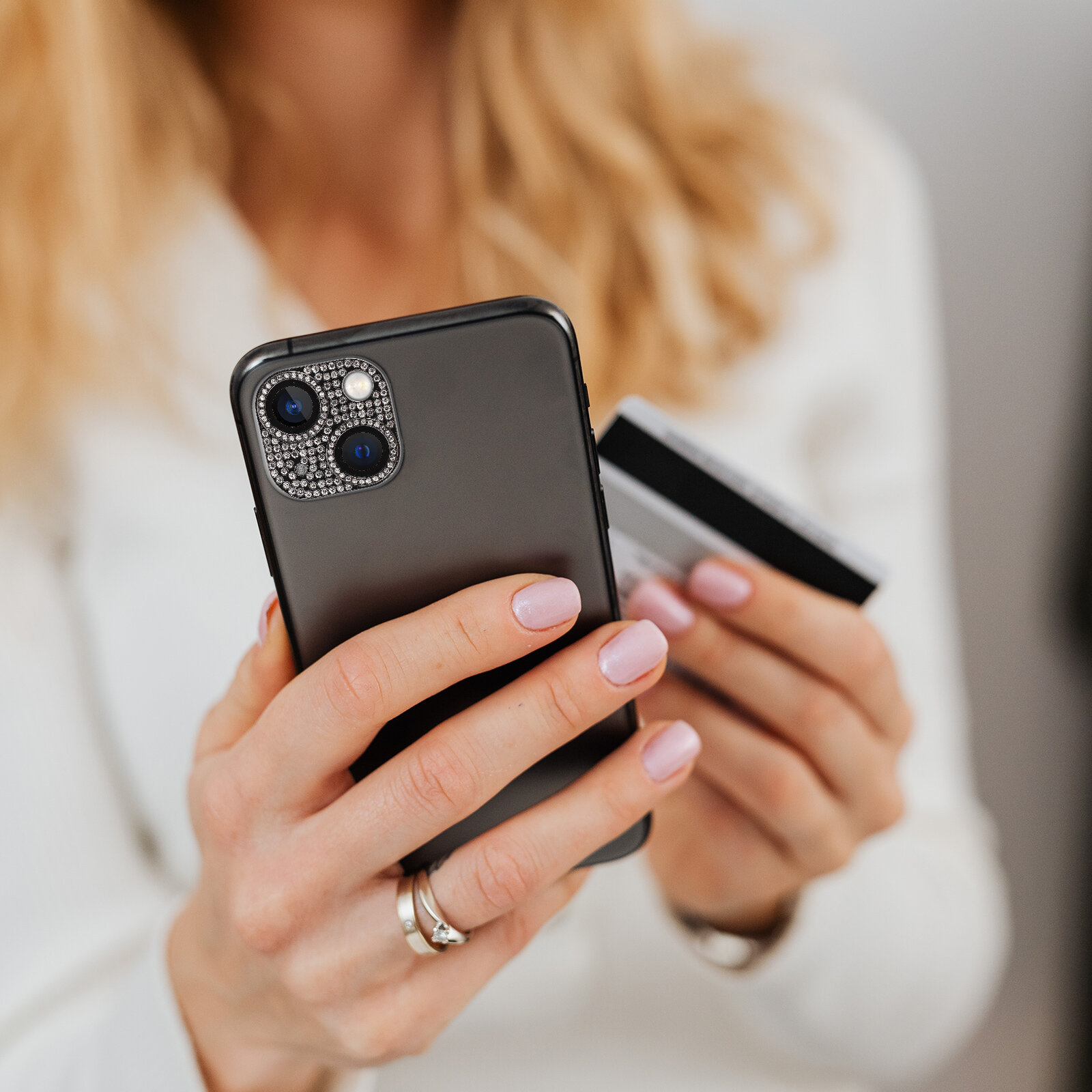 Защита Для Камеры С Кристаллами Подходит Для IPhone 13 13Mini Размер 4X4Cm