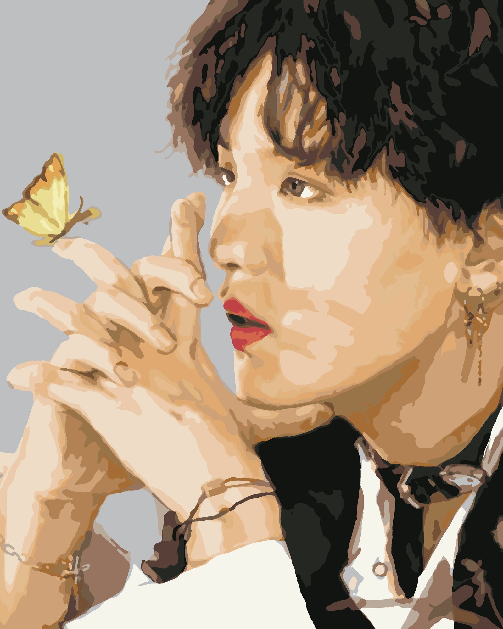 Картина по номерам Hobruk "BTS Suga", на холсте на подрамнике 40х50, раскраска по номерам, набор для творчества, аниме / фэнтези