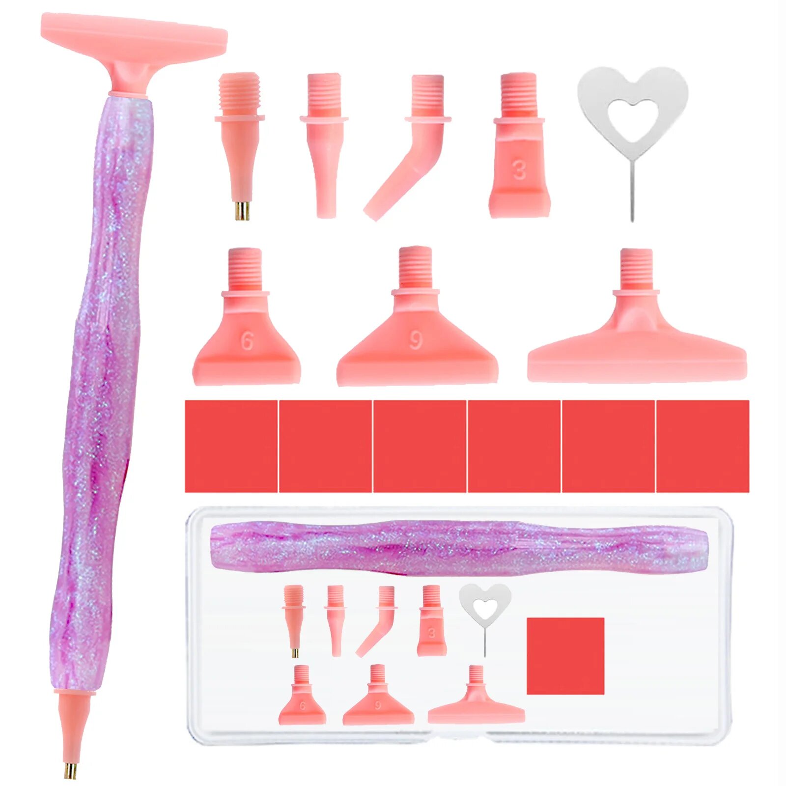 Набор ручек для алмазной вышивки B Pink 7Plastic Tip