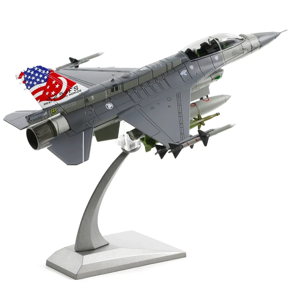 Модель истребителя F-16D Fighting Falcon 1:72, литой металлический самолёт ВВС Сингапура, готовая модель для коллекции или подарка