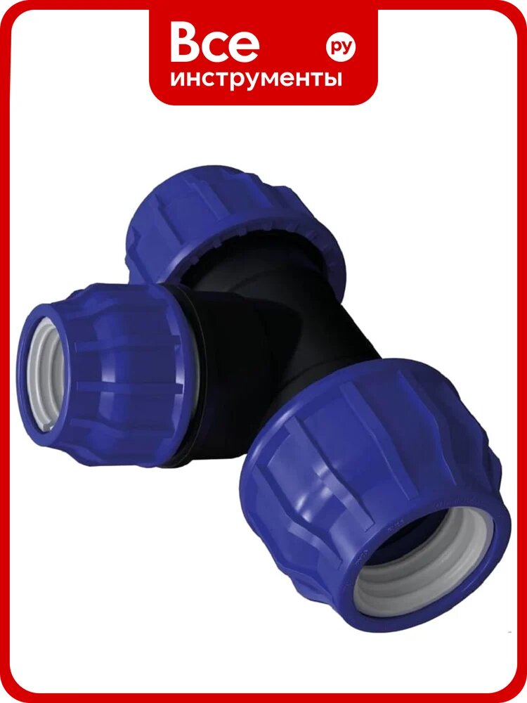 Компрессионный переxодной тройник TEBO ПНД 40x32x40 T-ПНД. Тр.0.40-32-40. CN, черного полипропилена, черный