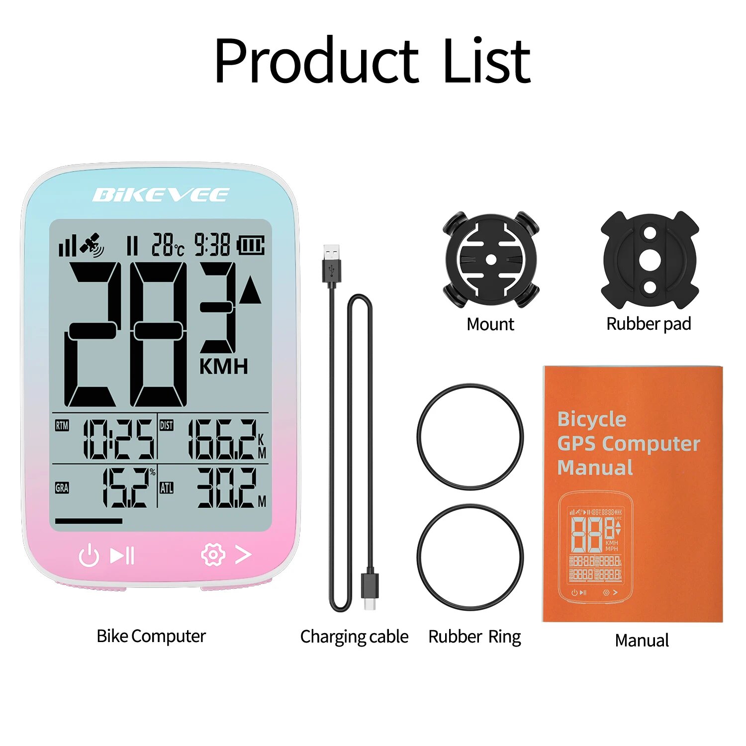 Bikevee GPS велокомпьютер BKV-3001G-A
