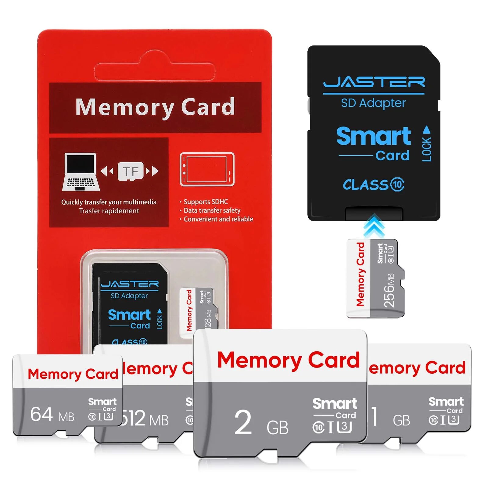 Карта памяти JASTER microSD 64 МБ - 2 ГБ 2GB