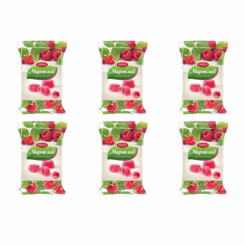 Азовская кондитерская фабрика Мармелад со вкусом Малины, 300 г, 6 уп.