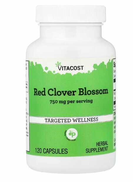Цветы красного клевера, 120 капсул Vitacost (США)