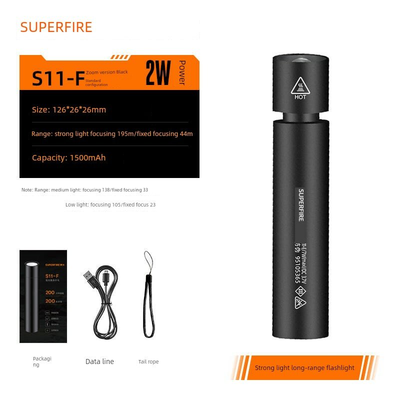 Официальный флагманский фонарик SupFire Shenhuo S11, сильный свет, перезаряжаемый ультра-яркий домашний маленький