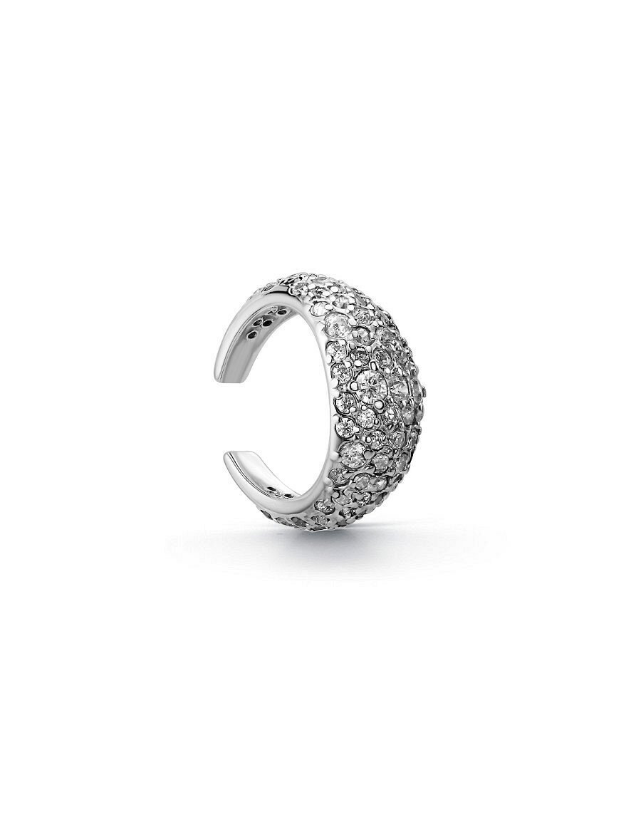 Серьги каффы серебро, 925 проба, родирование, фианит