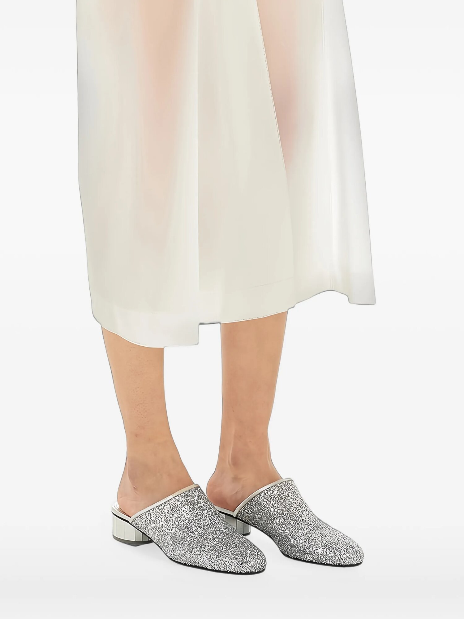 Мюли Glitter-effect block-heel mules