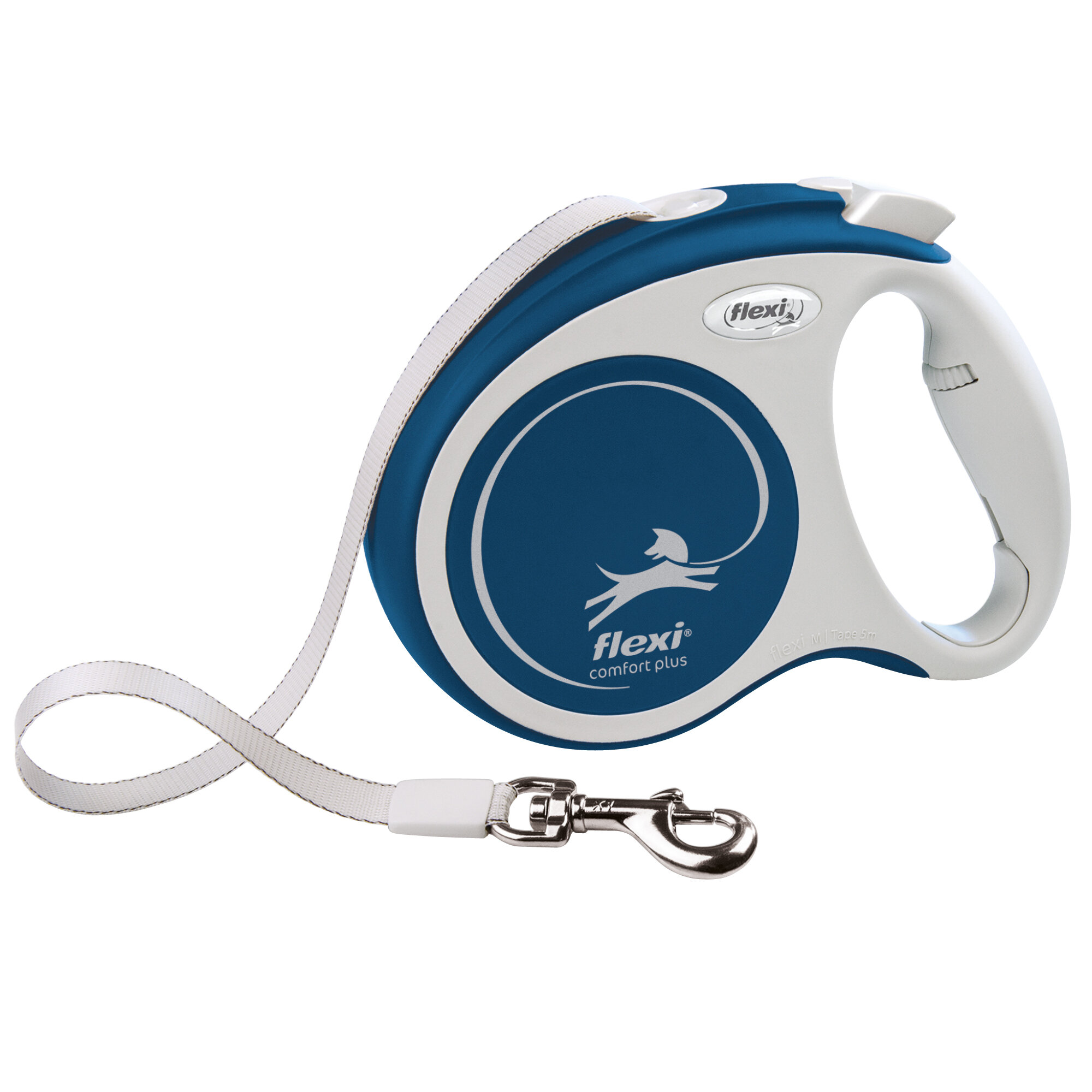 Поводок Flexi Comfort+, ленточный, размер M, 5м, синий