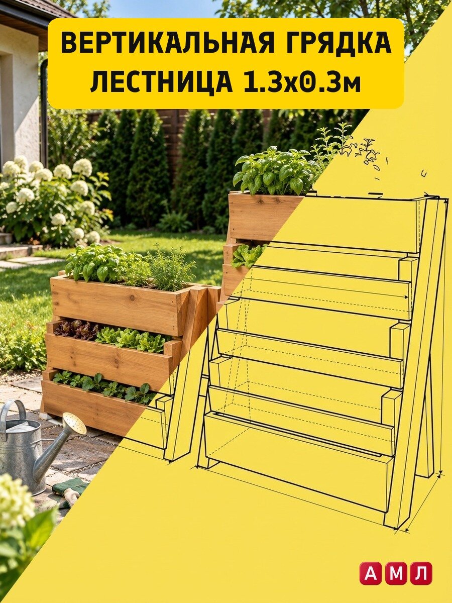 Проект чертеж многоярусная вертикальная грядка лестница 1,3х0,3 м своими руками - скачать и распечатать чертежи с размерами, пошаговая и поэтапная схема сборки 3D