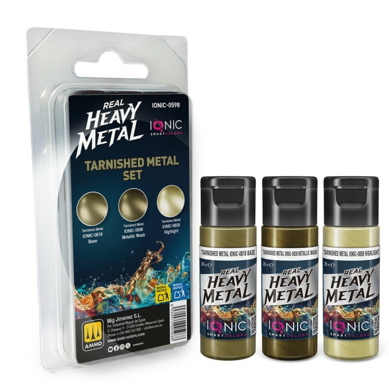 Набор красок Tarnished Metal Set - Ionic Real Heavy Metal, 3х20мл
