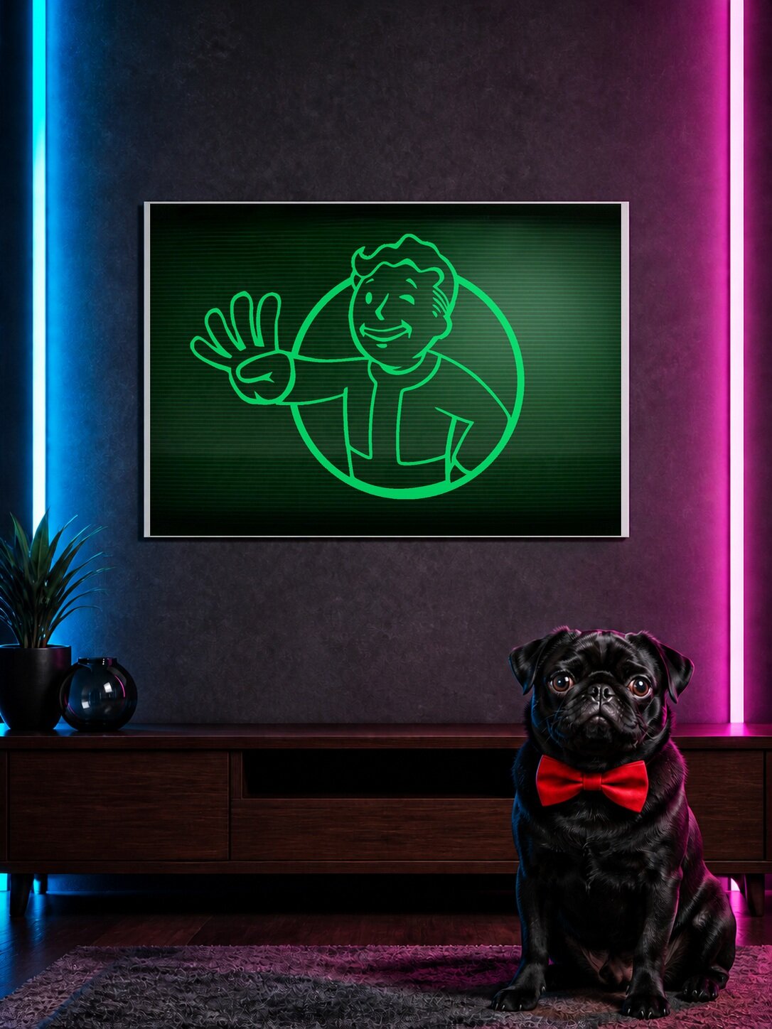Постер Fallout Vault Boy, атмосферный арт