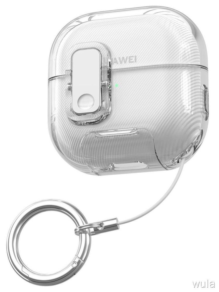 Чехол для HUAWEI FreeClip 2, силиконовый c кнопочным замком, с карабином