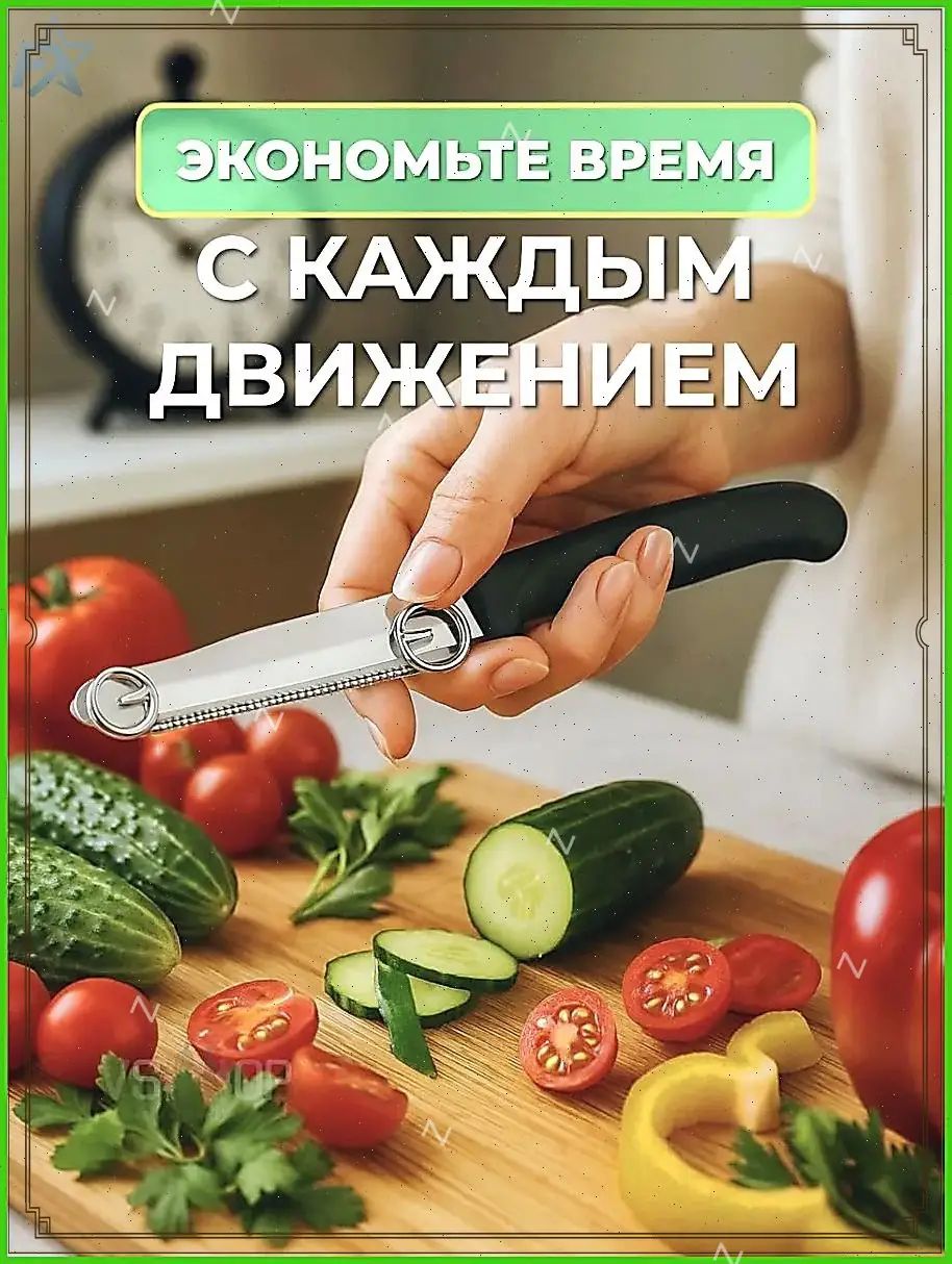 Умный нож 3 в 1 кухонный : овощечистка овощерезка слайсер
