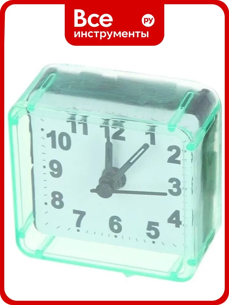 Часы-будильник PERFEO Quartz " PF-TC-001", квадратные 5,5x5,5 см, зелёные 30015194