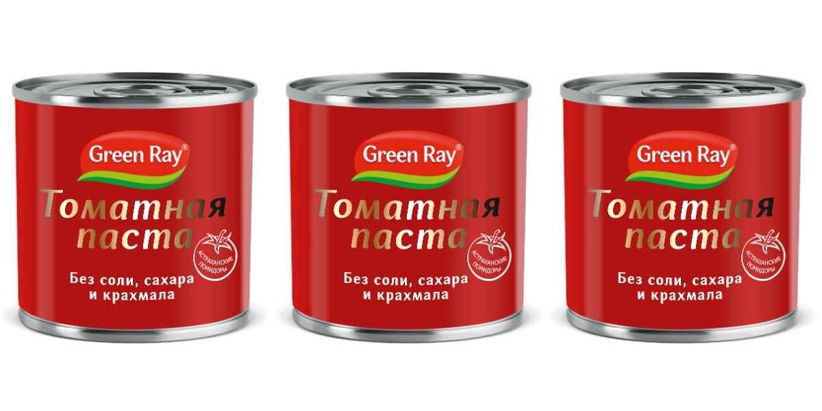 Грин Рэй Томатная паста 100 г, 3 шт