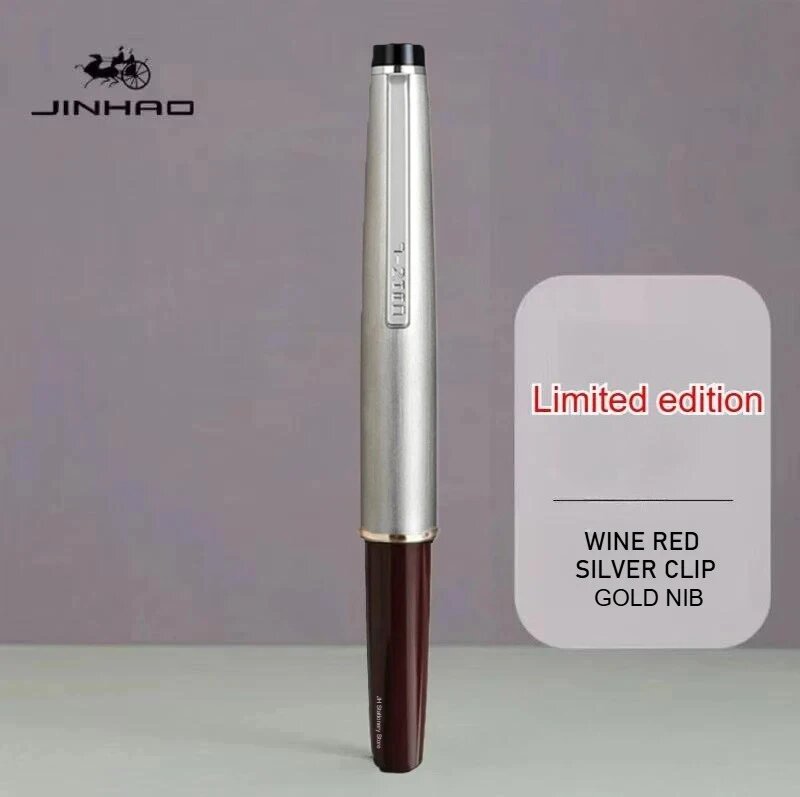 Ручка-фонтан JINHAO 59 EF/F EF, Silver Wine Red