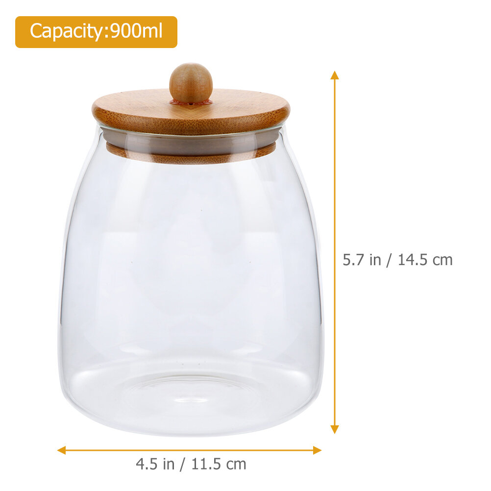 Стеклянная Банка С Крышкой Для Хранения Продуктов В Кухне 14.5x11.5cm