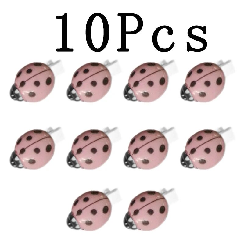 Заколки для волос в виде божьей коровки 10 шт Розовый, Pink-10Pcs