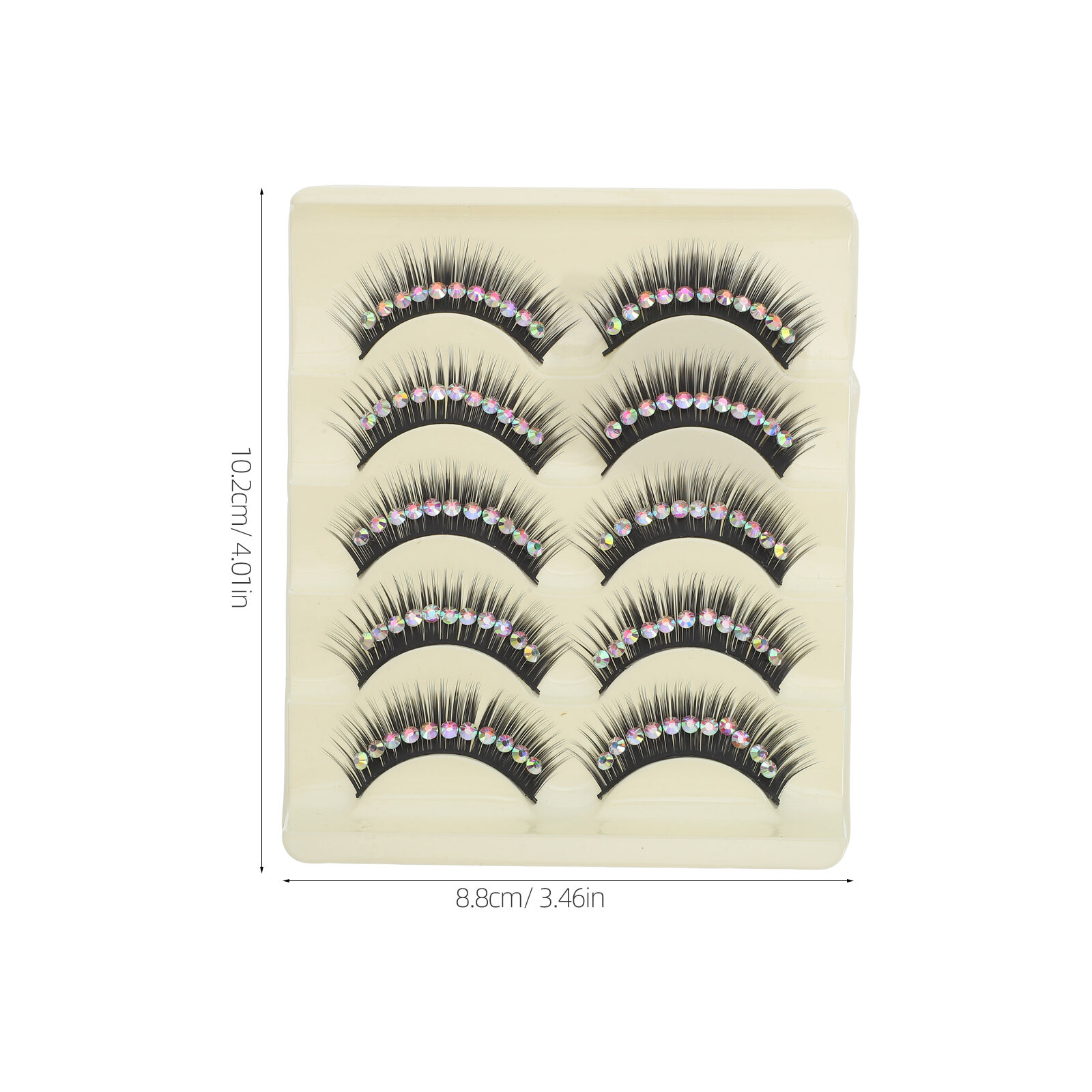 10 Пар Глitter Eyelashes Для Макияжа С Блестками Подходит Для Halloween И Других Праздников 10.20X8.80X1.50Cm