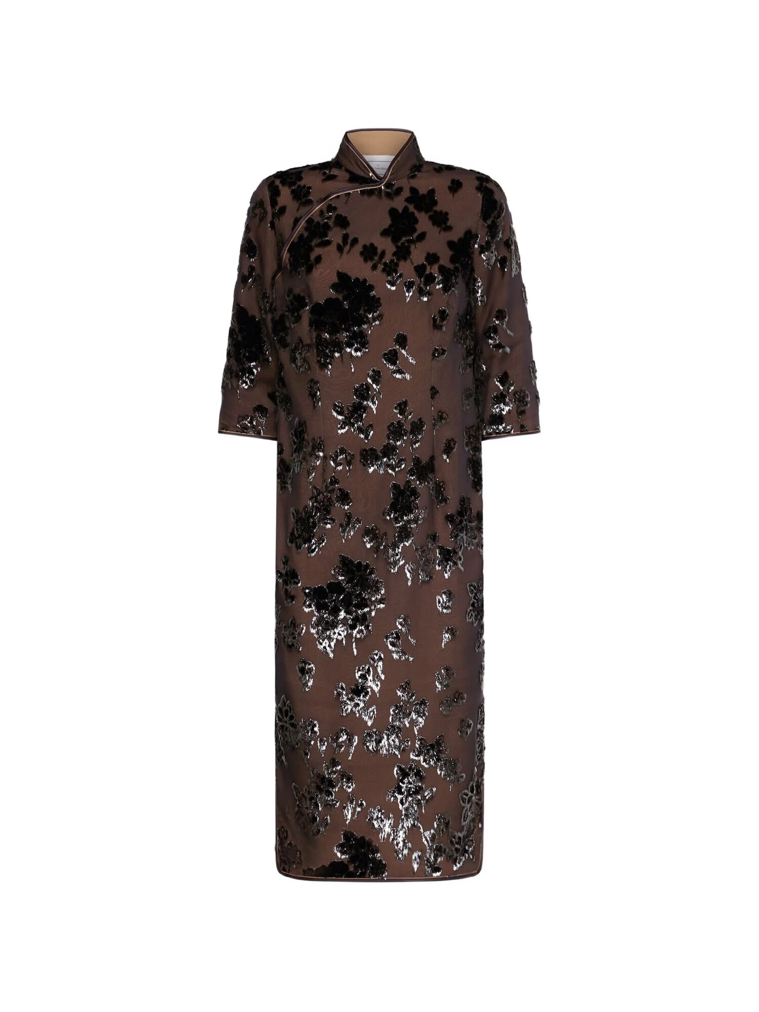 Платье Pierre-Louis Mascia Floral-velvet mandarin-collar dress