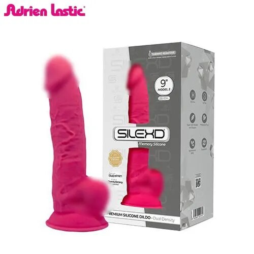 Adrien Lastic Фаллоимитатор на присоске с мошонкой SileXD Model 3 - 9.5", розовый (24 см х 4.5 см)