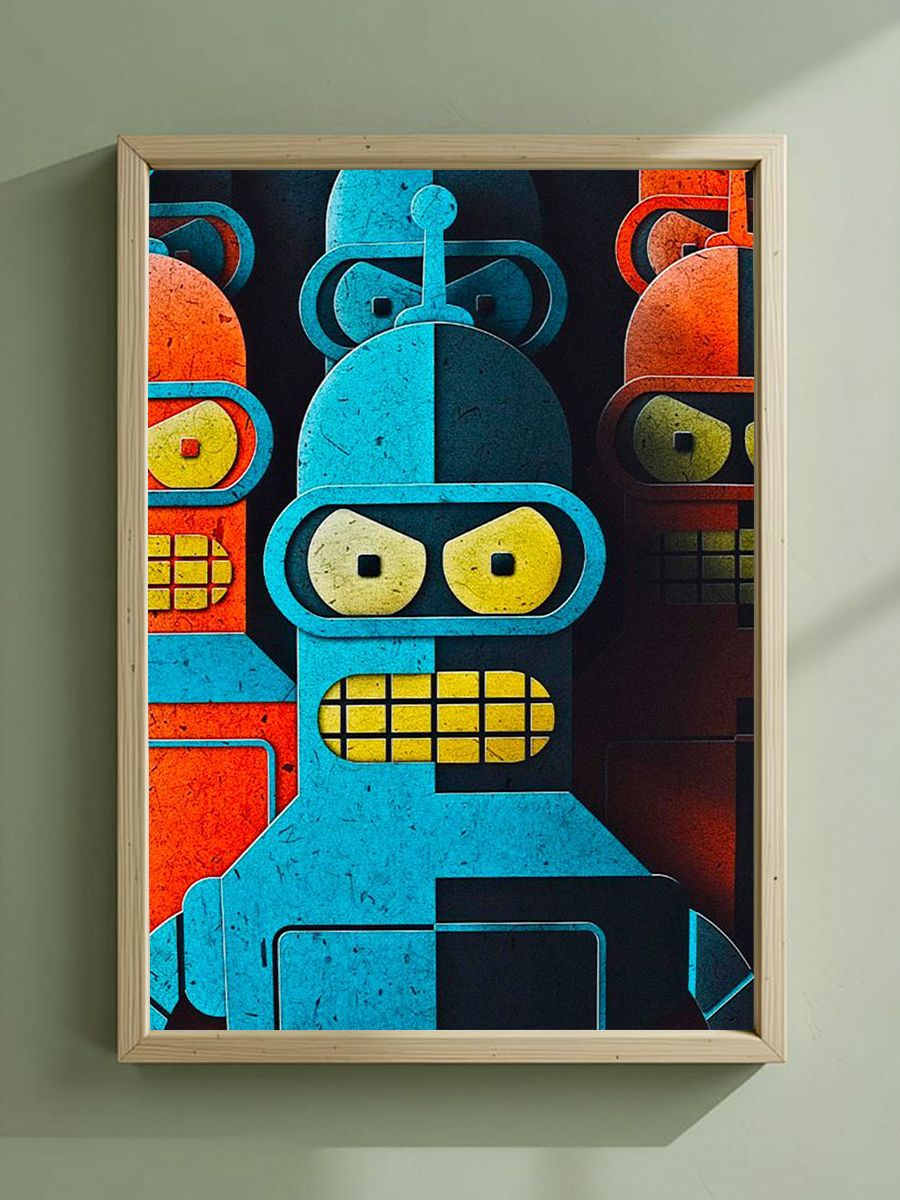 Постер, плакат на стену "Бендер - Футурама / Futurama" 42 см х 29,7 см (А3), Без Рамы