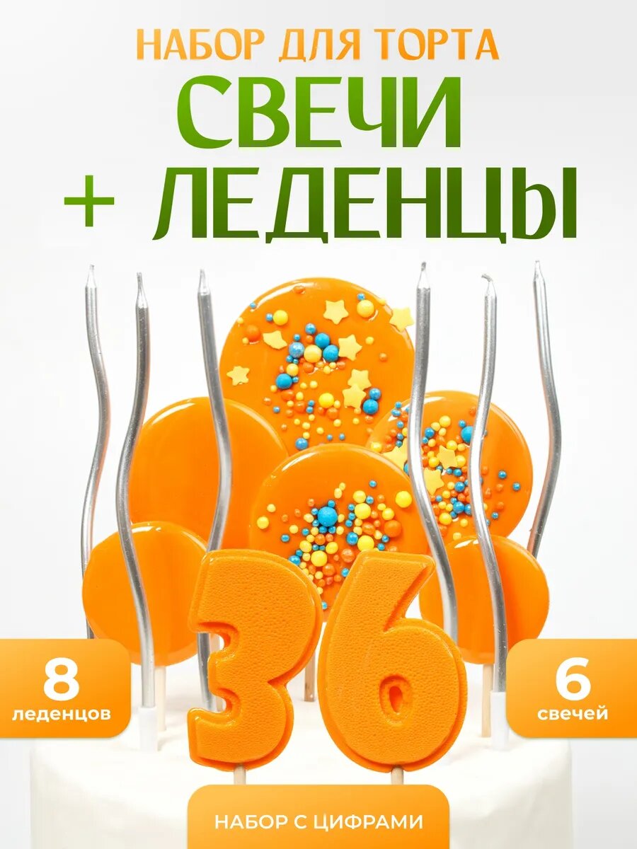 Свечи для торта. Цифра 36