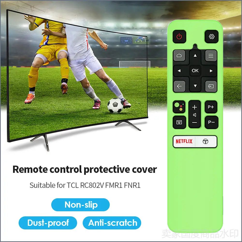 Чехол для пульта ТВ TCL RC802V FMR1 FNR1 из силикона, полного охвата, светящийся зелёный